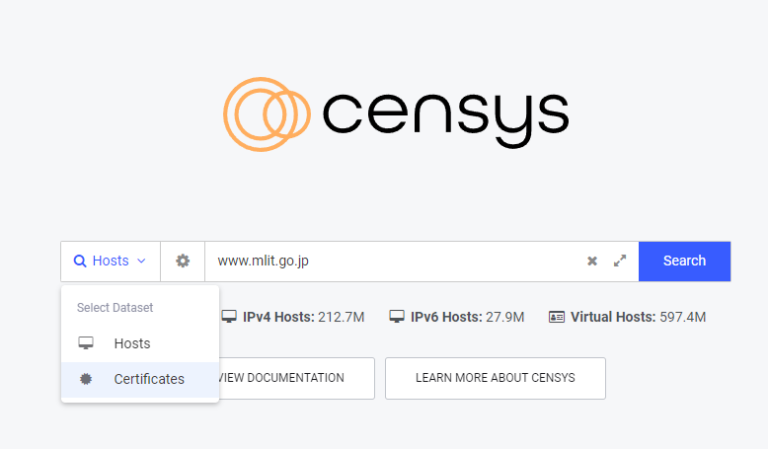 Censys Search の使い方【IPアドレス、サーバー証明書検索】 | Japanese PKI Blog